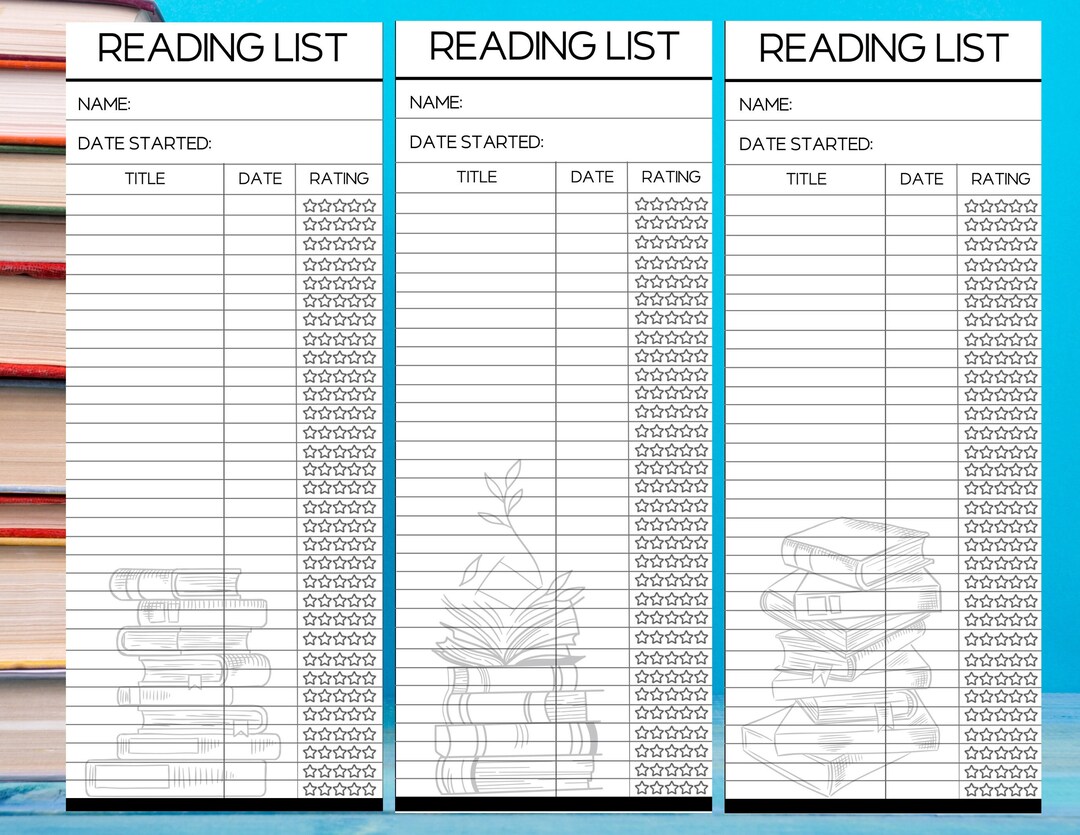 Printable Library Card / Reading Tracker / Reading List Bookmark ...