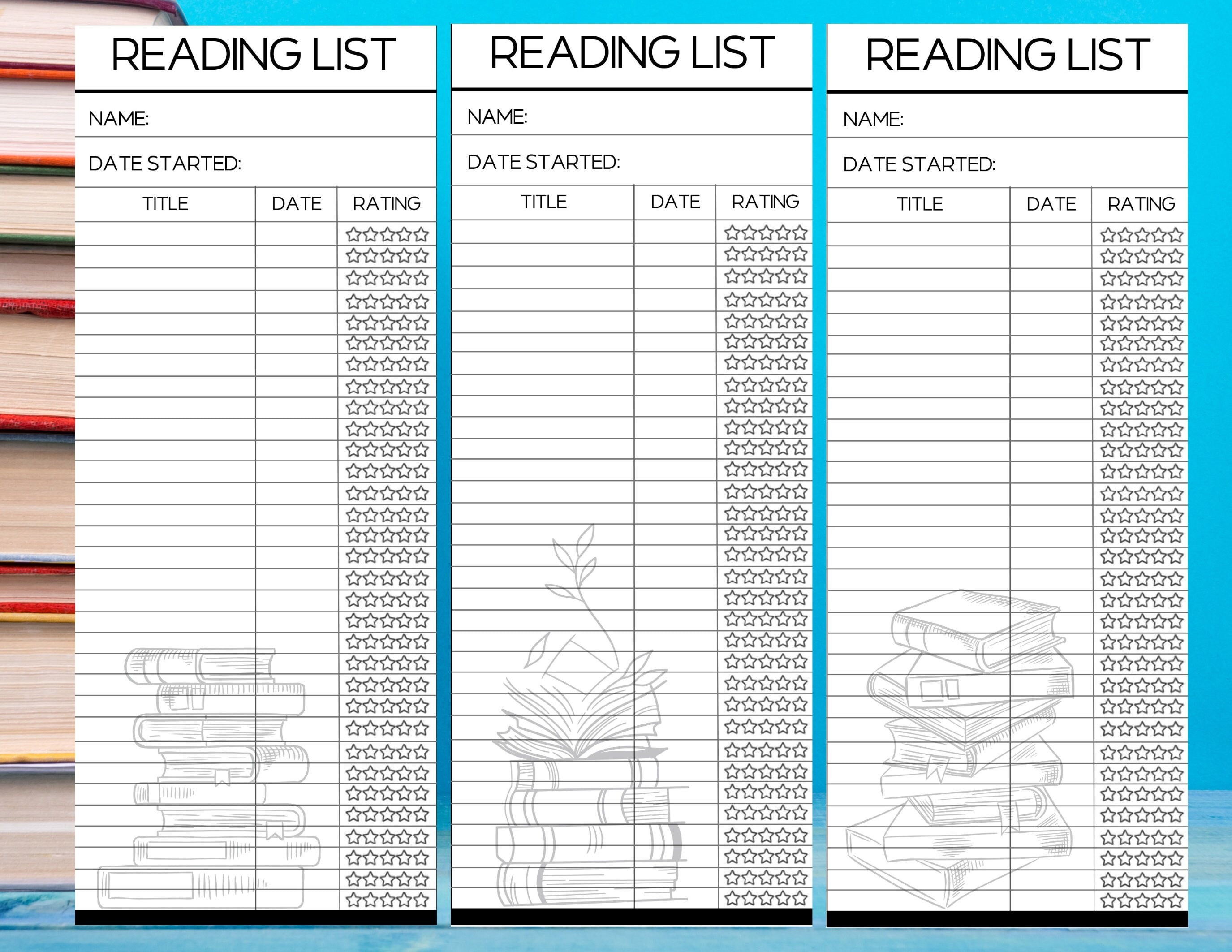 Printable Library Card / Reading Tracker / Reading List Bookmark ...