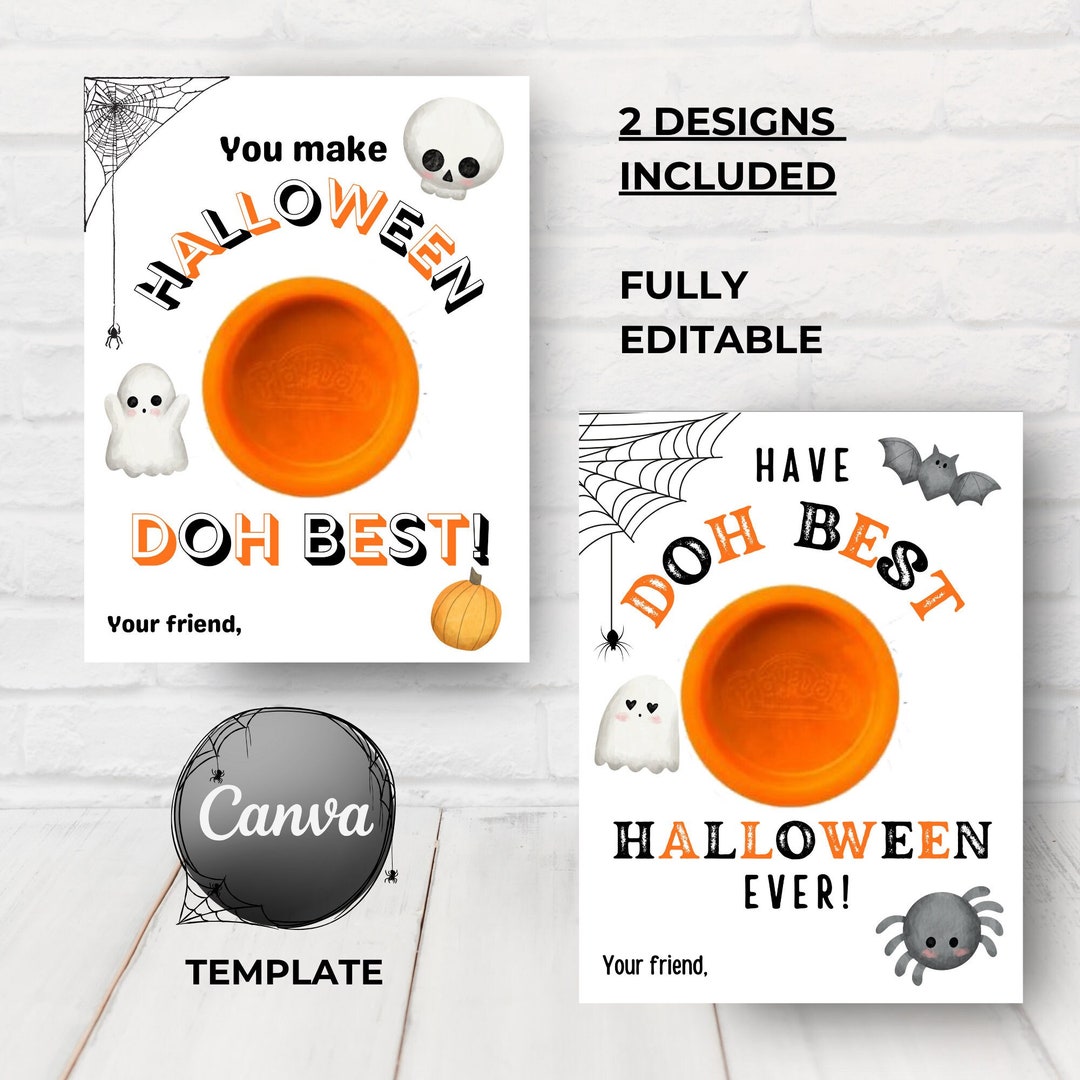 Halloween Play Doh Card Template, Printable Doh Best Halloween ...
