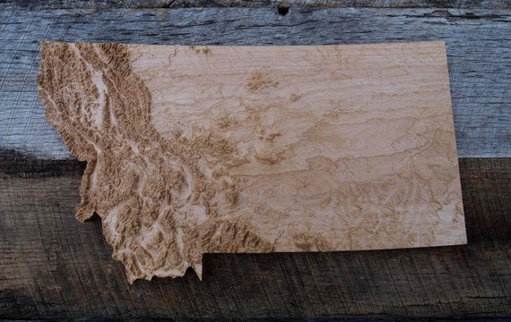 Montana Topography Wood Carving - Etsy