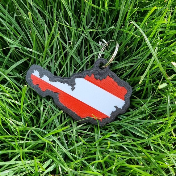 Austria Flag Keychain 3D Printed - Etsy