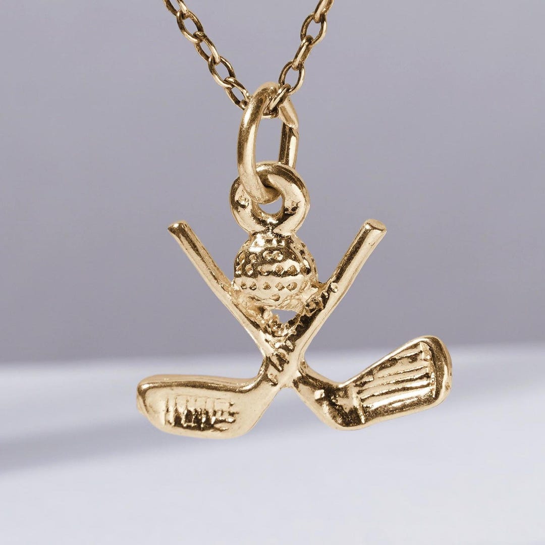 Solid 18ct Gold Golf Club & Ball Charm Necklace | Driver, Putter ...
