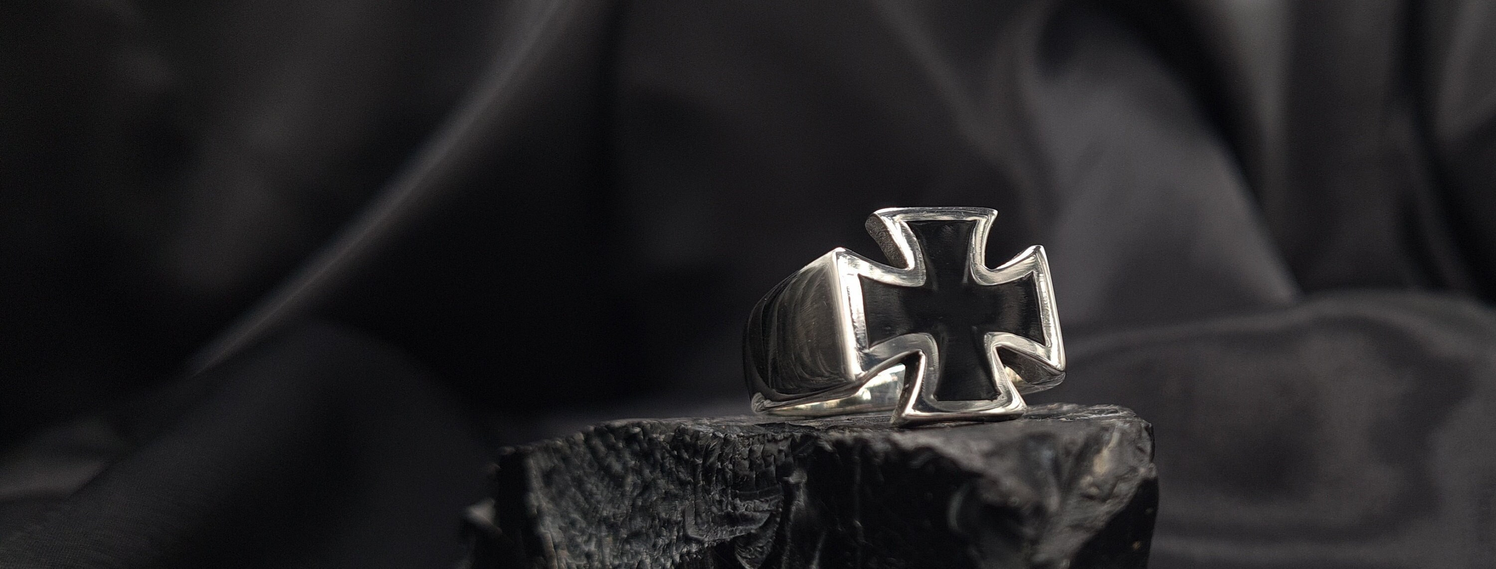 925 Sterling Silver Iron Cross Ring - Etsy