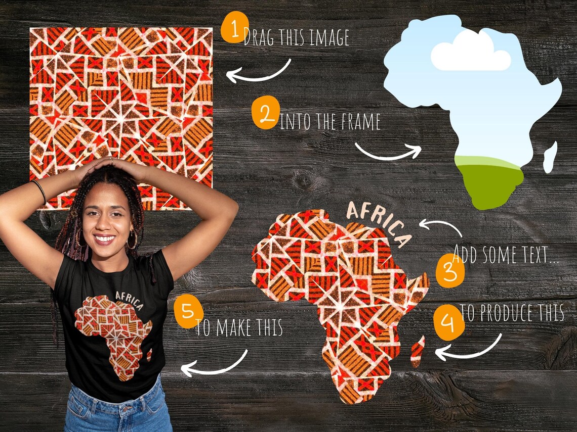 Map Africa Custom Canva Frame, Map Africa Templates, Editable Canva ...