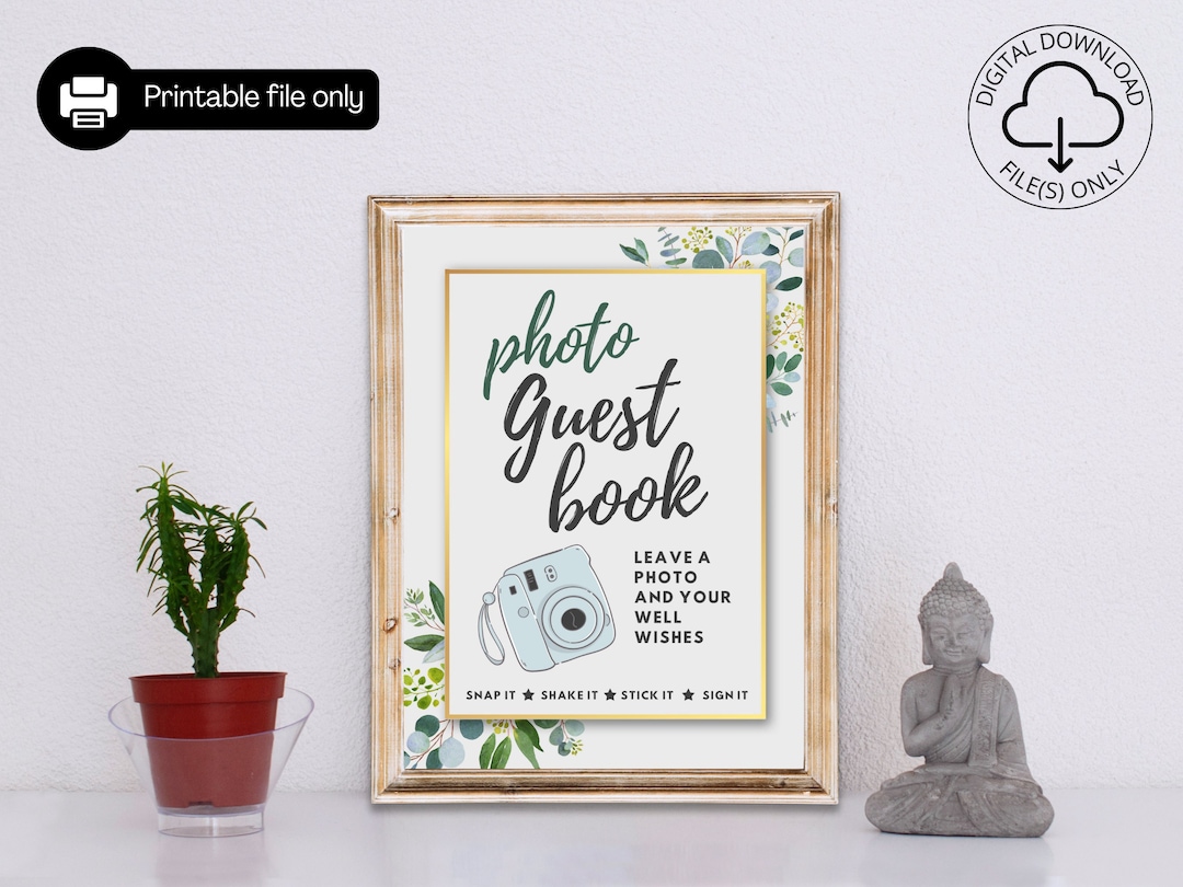 Photo Booth Guest Book Sign, Polaroid Guestbook, Wedding Sign for Photo ...