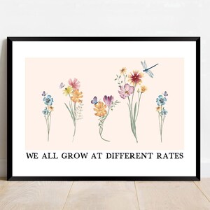 We All Grow at Different Rates Growth Mindset Poster - Etsy