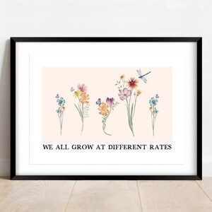 We All Grow at Different Rates, Growth Mindset Poster, Classroom Decor ...