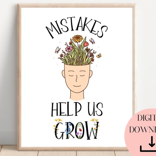 Mistakes Help Us Grow Growth Mindset Classroom Poster - Etsy