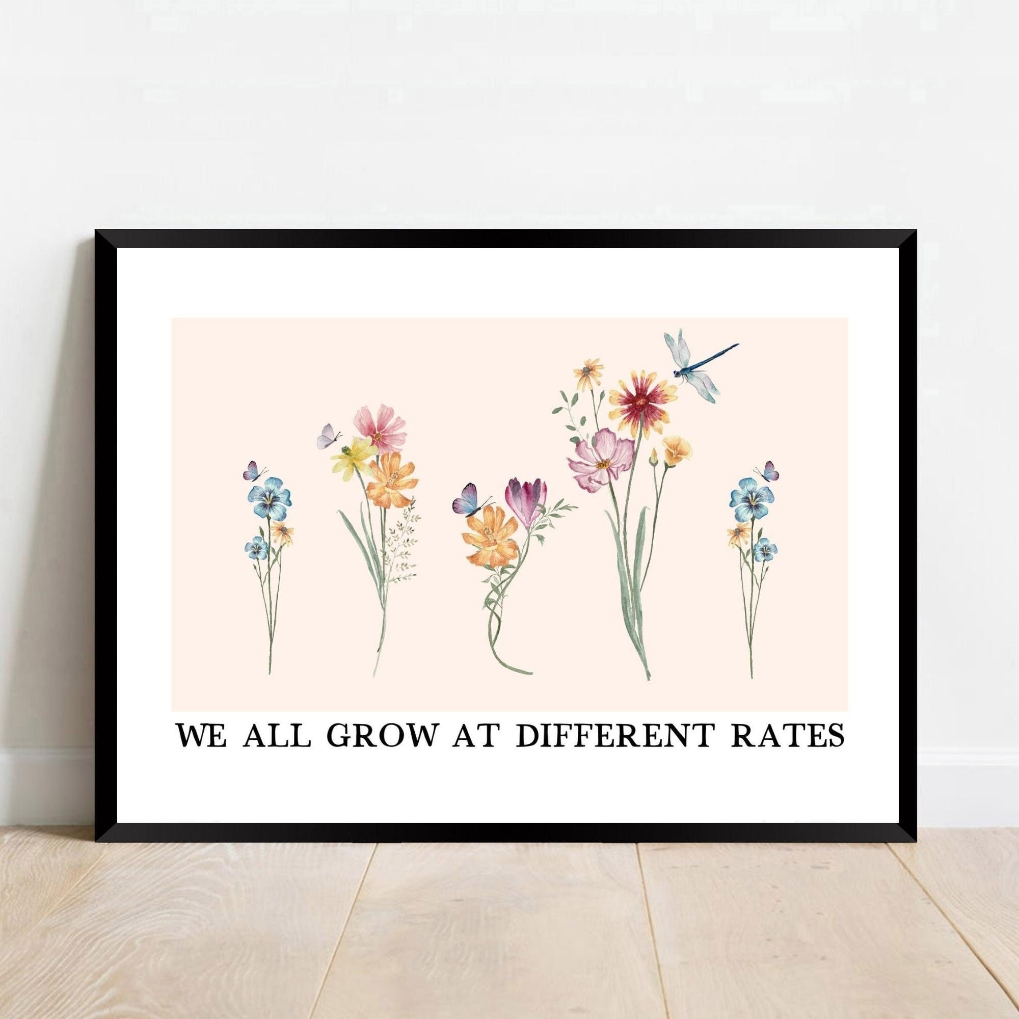 We All Grow at Different Rates Growth Mindset Poster - Etsy