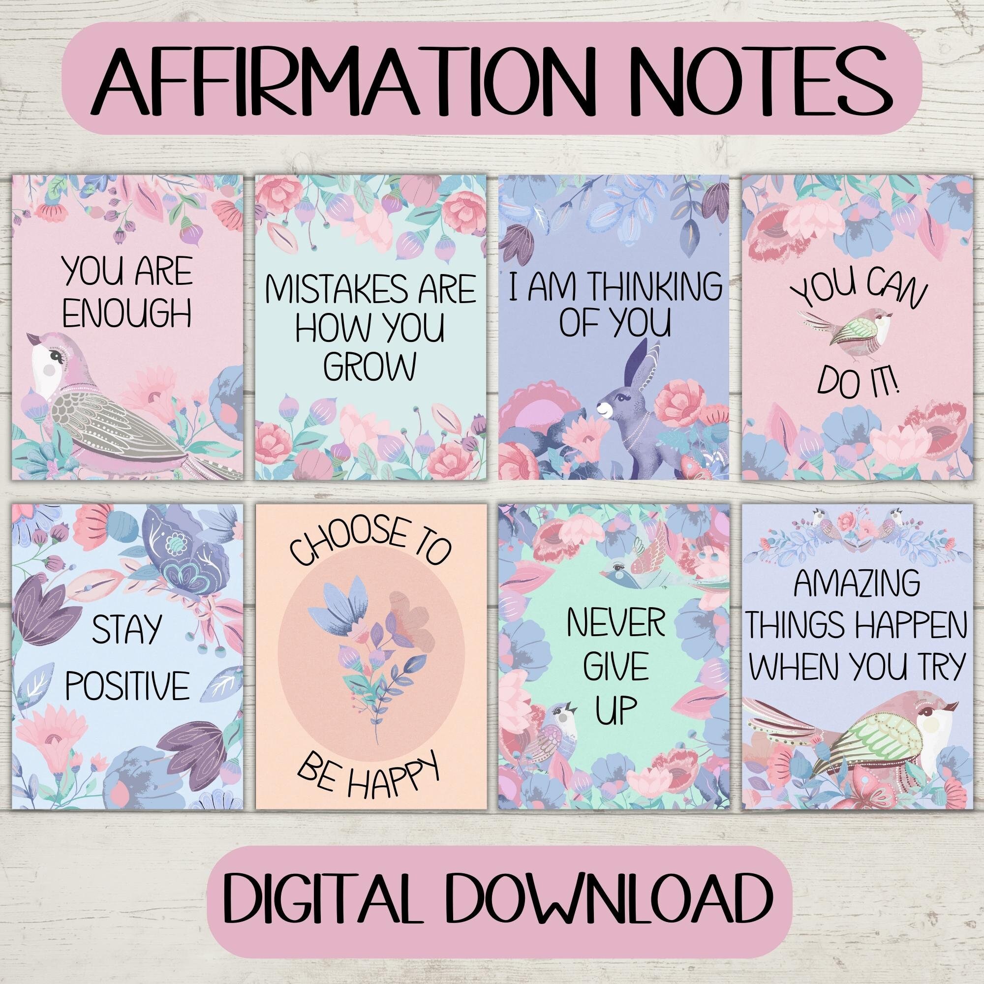 Lunchbox Notes, Affirmation Cards, Back to School Notes, Lunch Notes ...