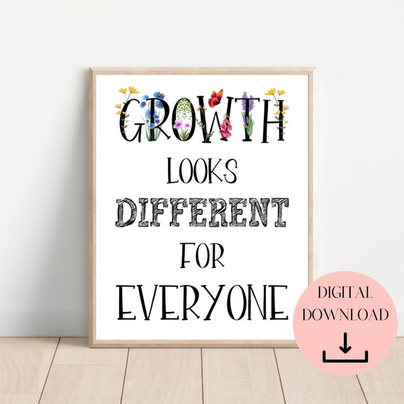 Growth Looks Different Growth Mindset Poster School - Etsy