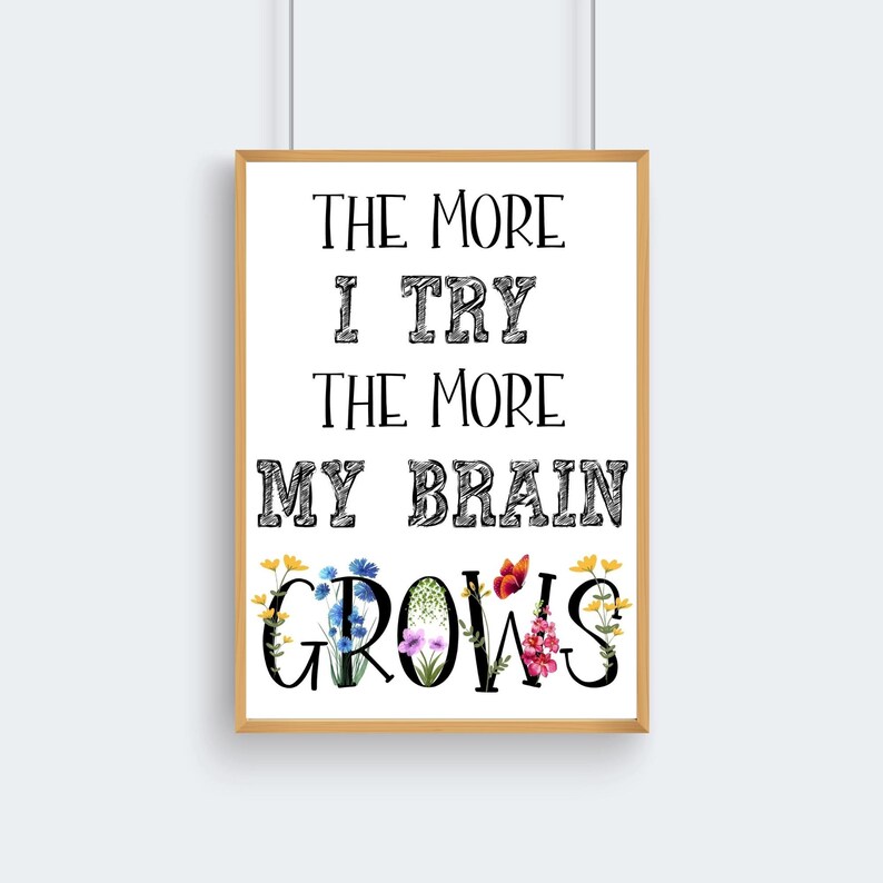 The More I Try Growth Mindset Poster Classroom Poster - Etsy