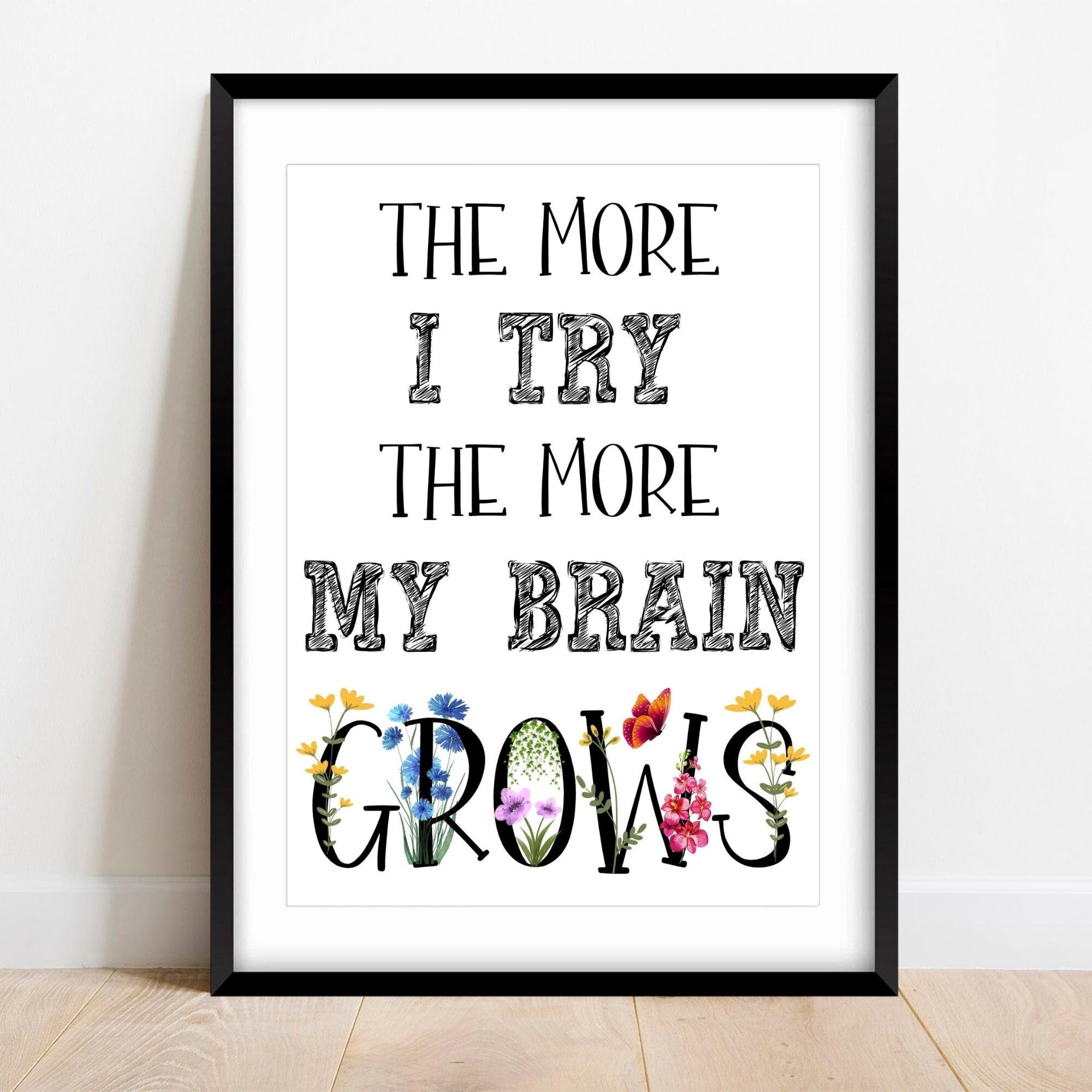 The More I Try, Growth Mindset Poster, Classroom Poster, School ...
