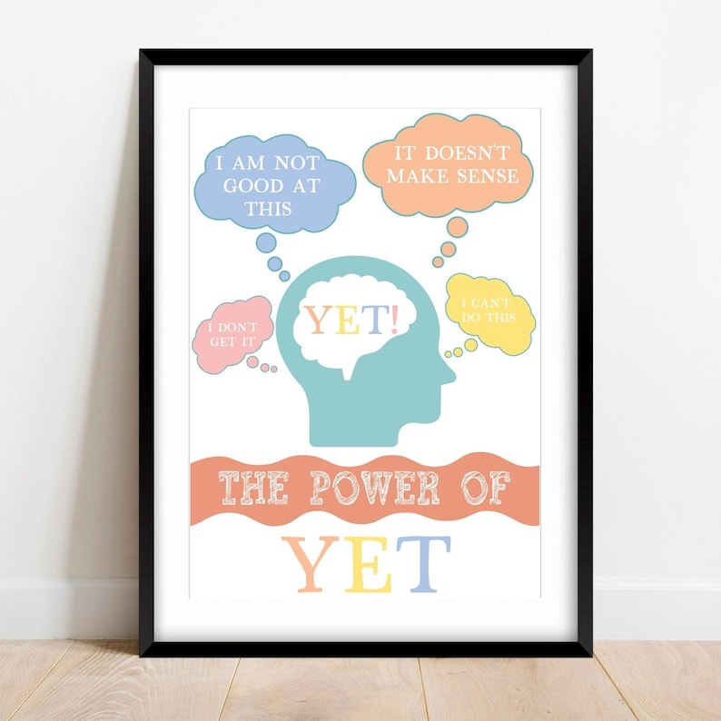 The Power of Yet, Growth Mindset Poster, Classroom Poster, School ...
