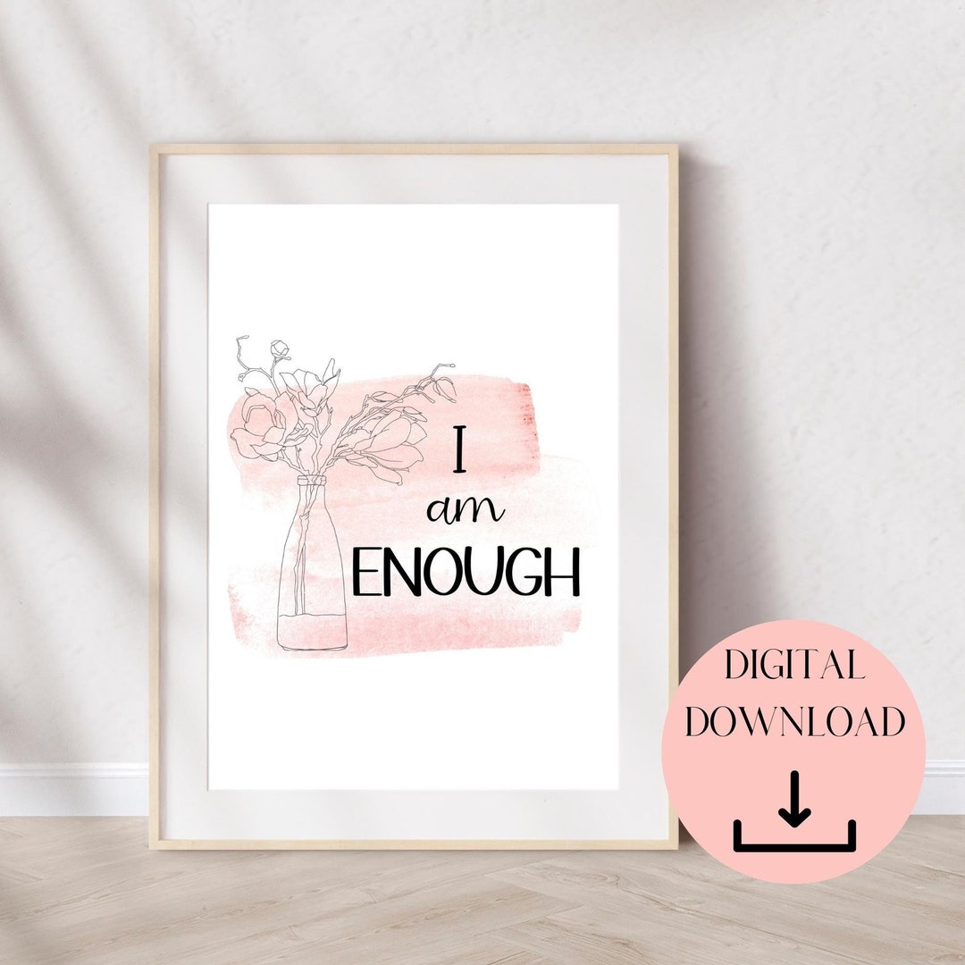 I Am Enough, Affirmation Wall Art, Therapy Office Decor, School ...