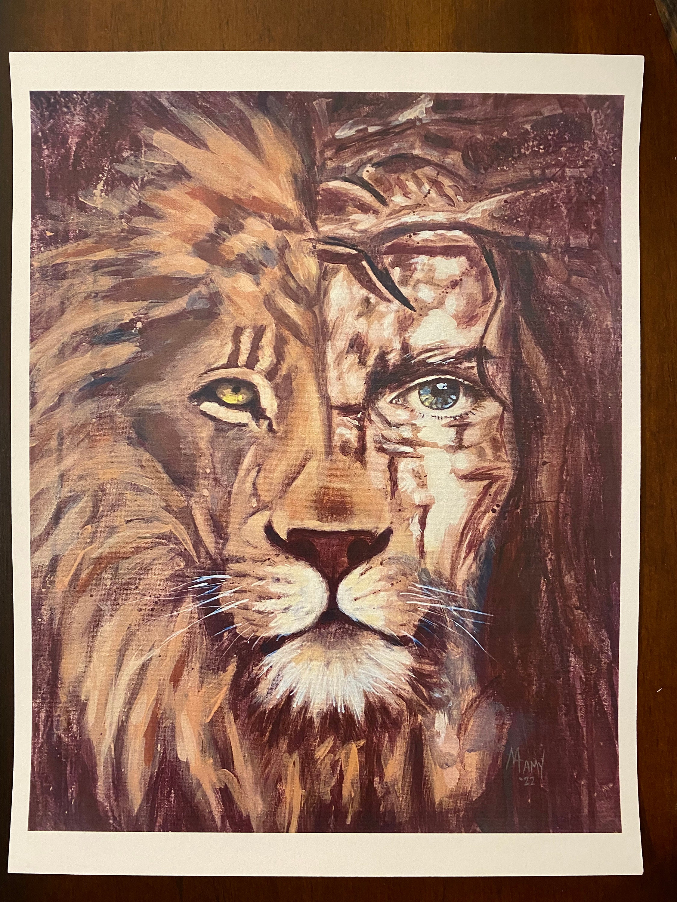 Jesus-the Lion and the Lamb Print Half Lion Face Half Jesus - Etsy Hong ...