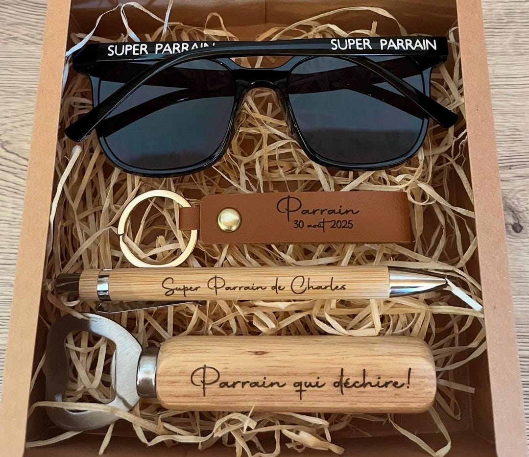 Personalized Engraved Godfather Gift Box - Christening Gift - Godfather ...