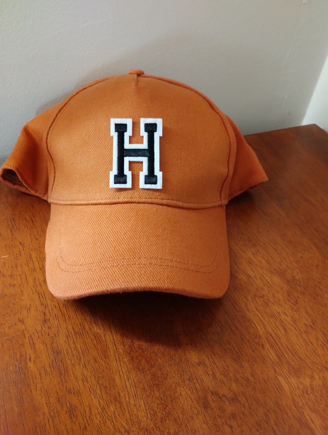 Custom Initial Embroidery Patch Rust Cap | College Varsity Style Ball ...
