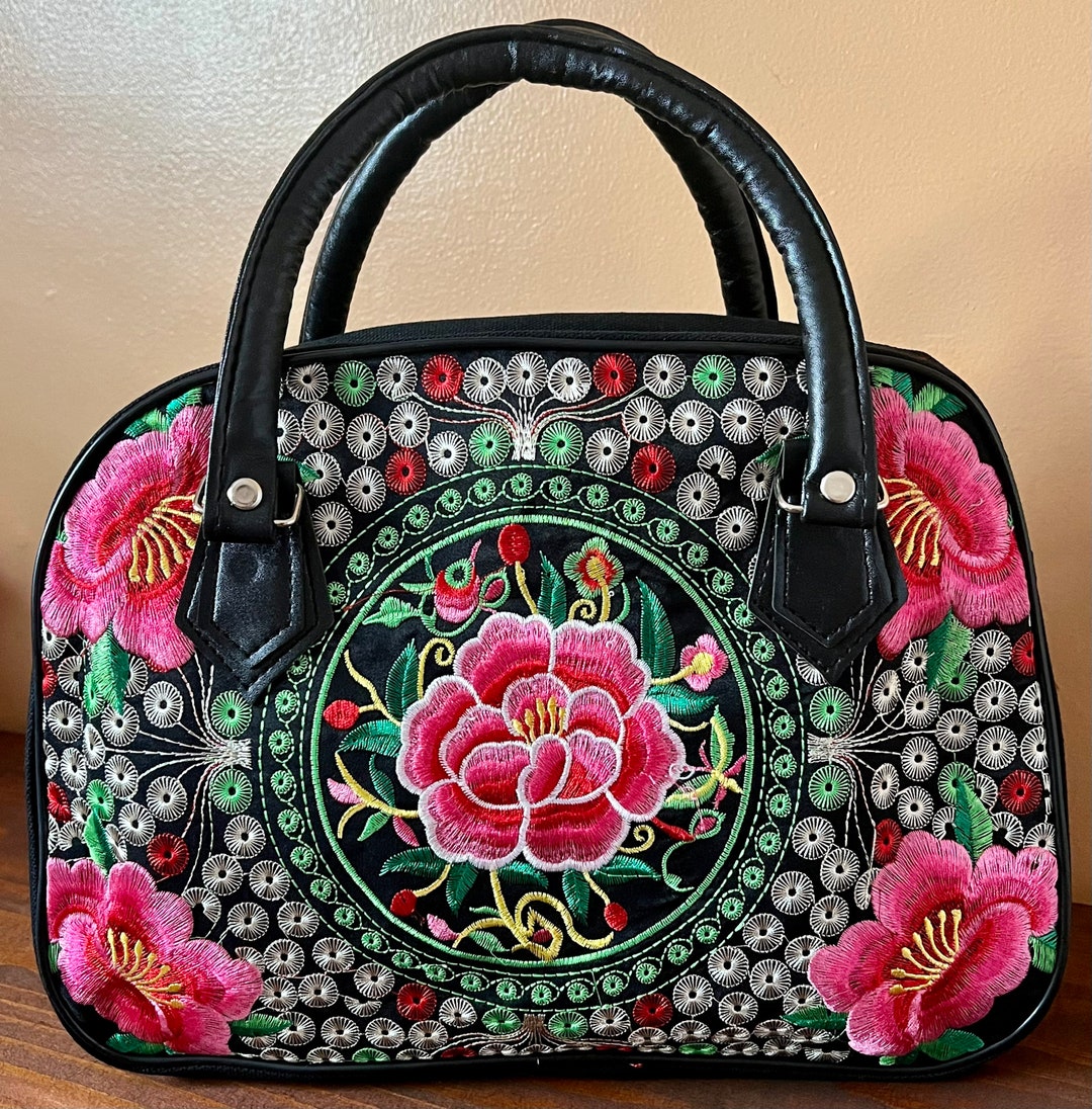 Embroidered Floral Shoulder Bag, Mexican Bags, Floral Purses, Bolsas ...