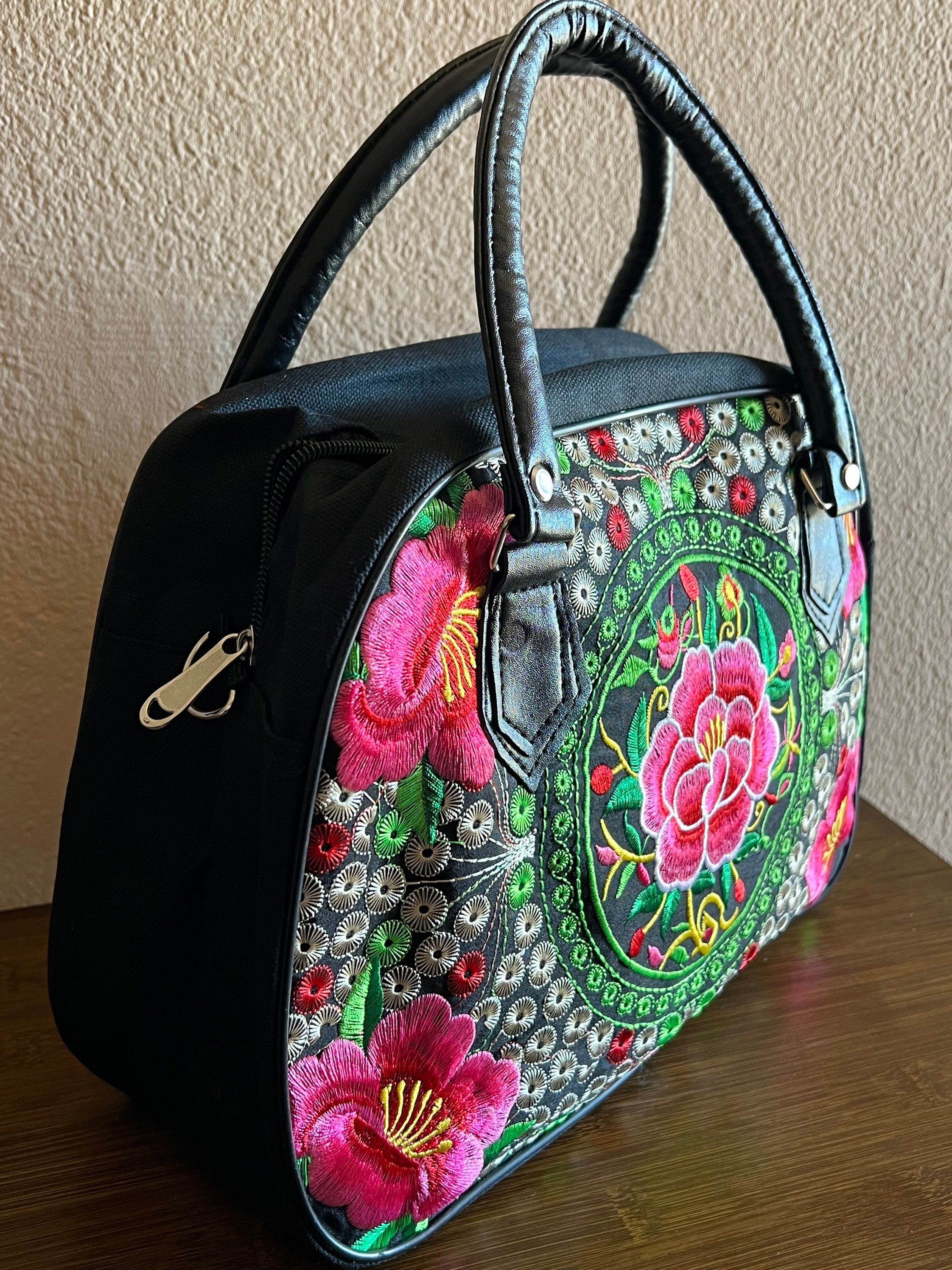 Embroidered Floral Shoulder Bag, Mexican Bags, Floral Purses, Bolsas ...