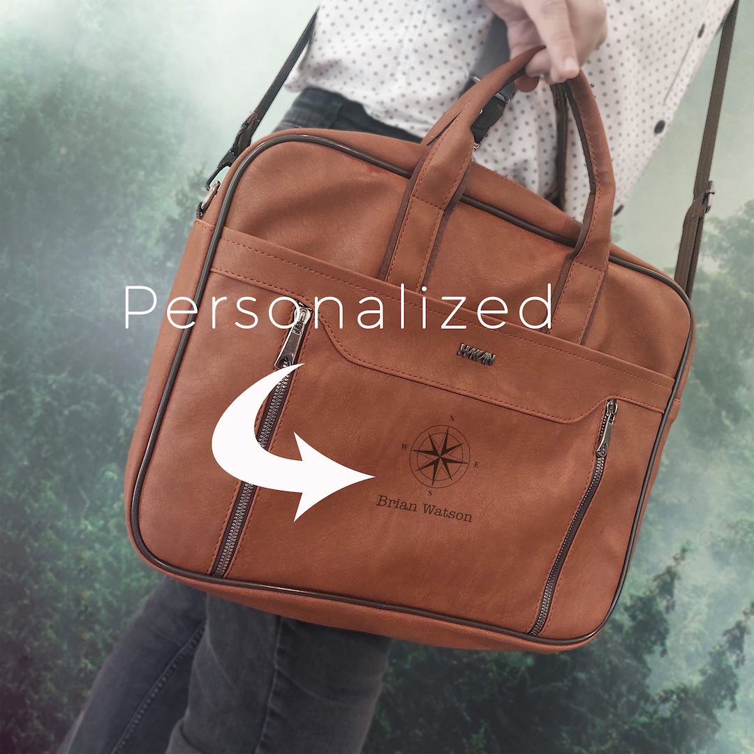 MONOGRAMMED Laptop Bag , Briefcase for Men, Customized Messenger Bag ...