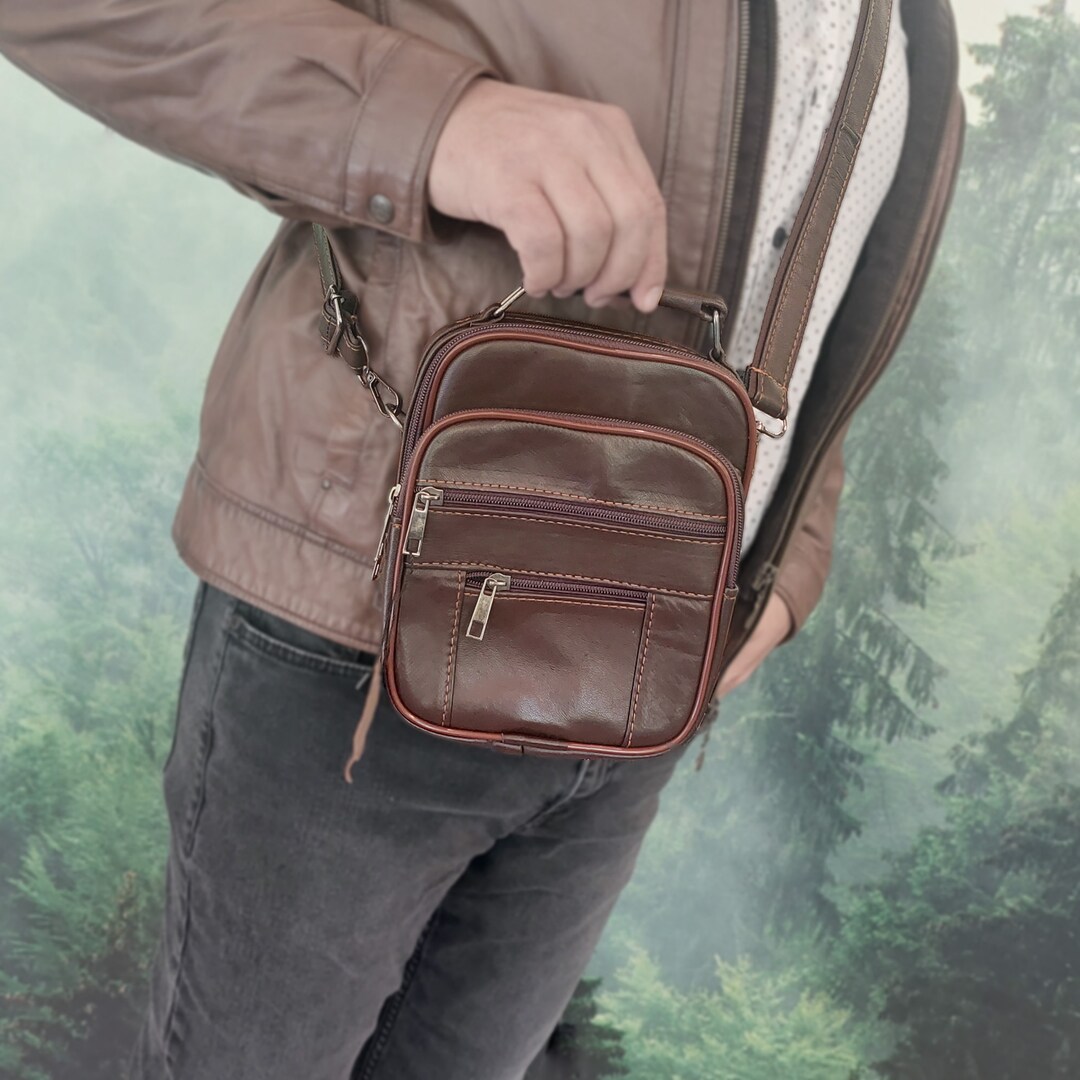 PERSONALIZED Leather Men’s Bag, Monogrammed Gift for Boyfriend ...