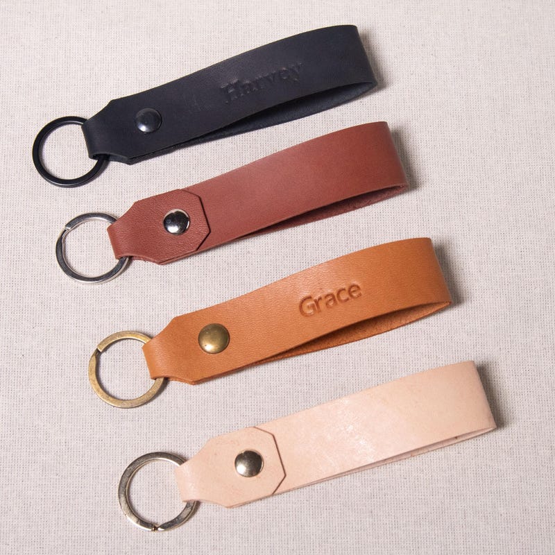 Leather Keyring - Etsy