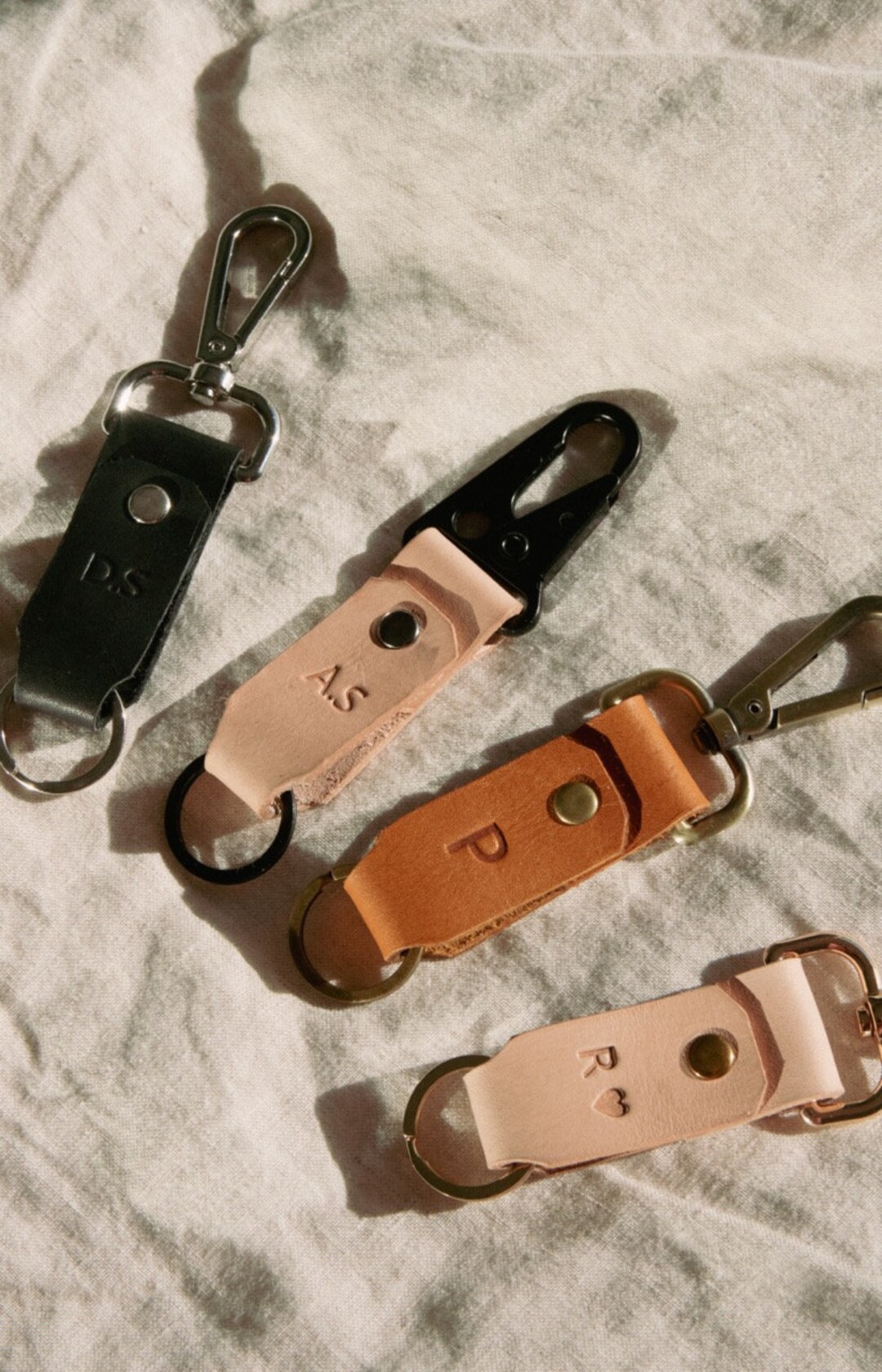 Personalised Leather Keychains | Leather Gift | Handmade With ...