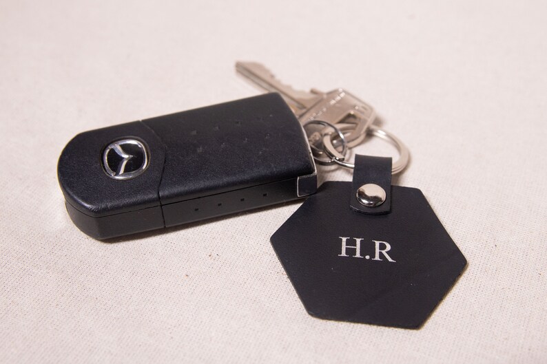 Personalized Leather Keychain: Custom Keyring, Initial Key Fob - Etsy