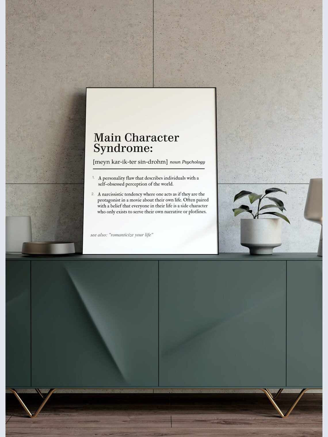 Main Character Syndrome Definition Poster - Etsy
