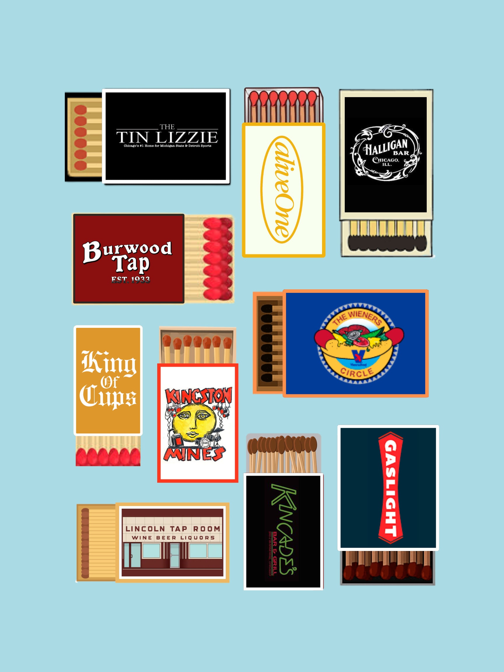 Lincoln Park, Chicago Bars Matchbox Poster - Etsy