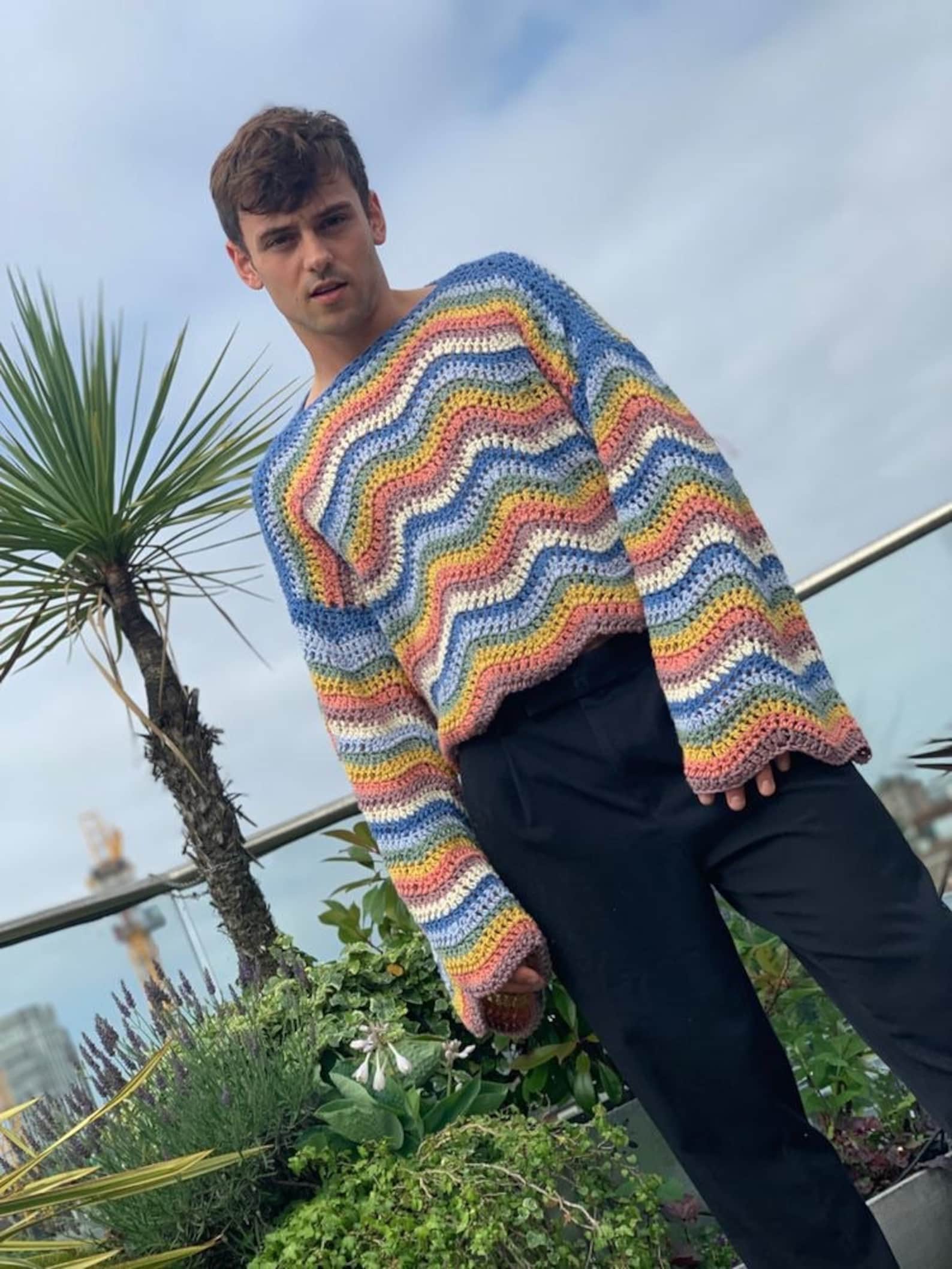 Tom Daleys Wavy Sweater Crochet Wavy Sweater Crochet - Etsy