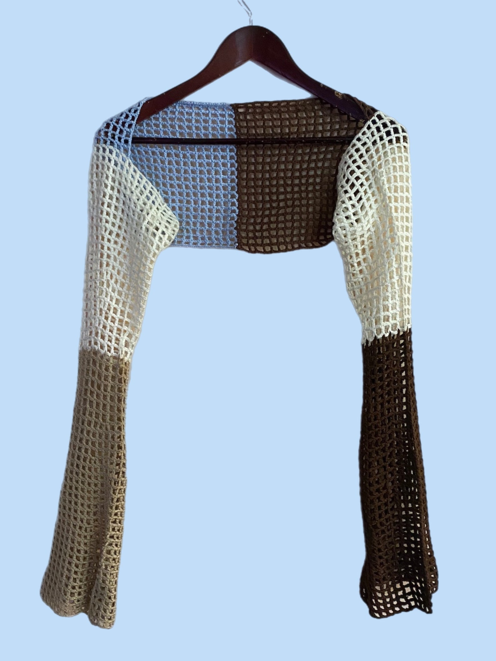 Crochet Fishnet Crop Handmade Fishnet Bolero Crochet Long - Etsy