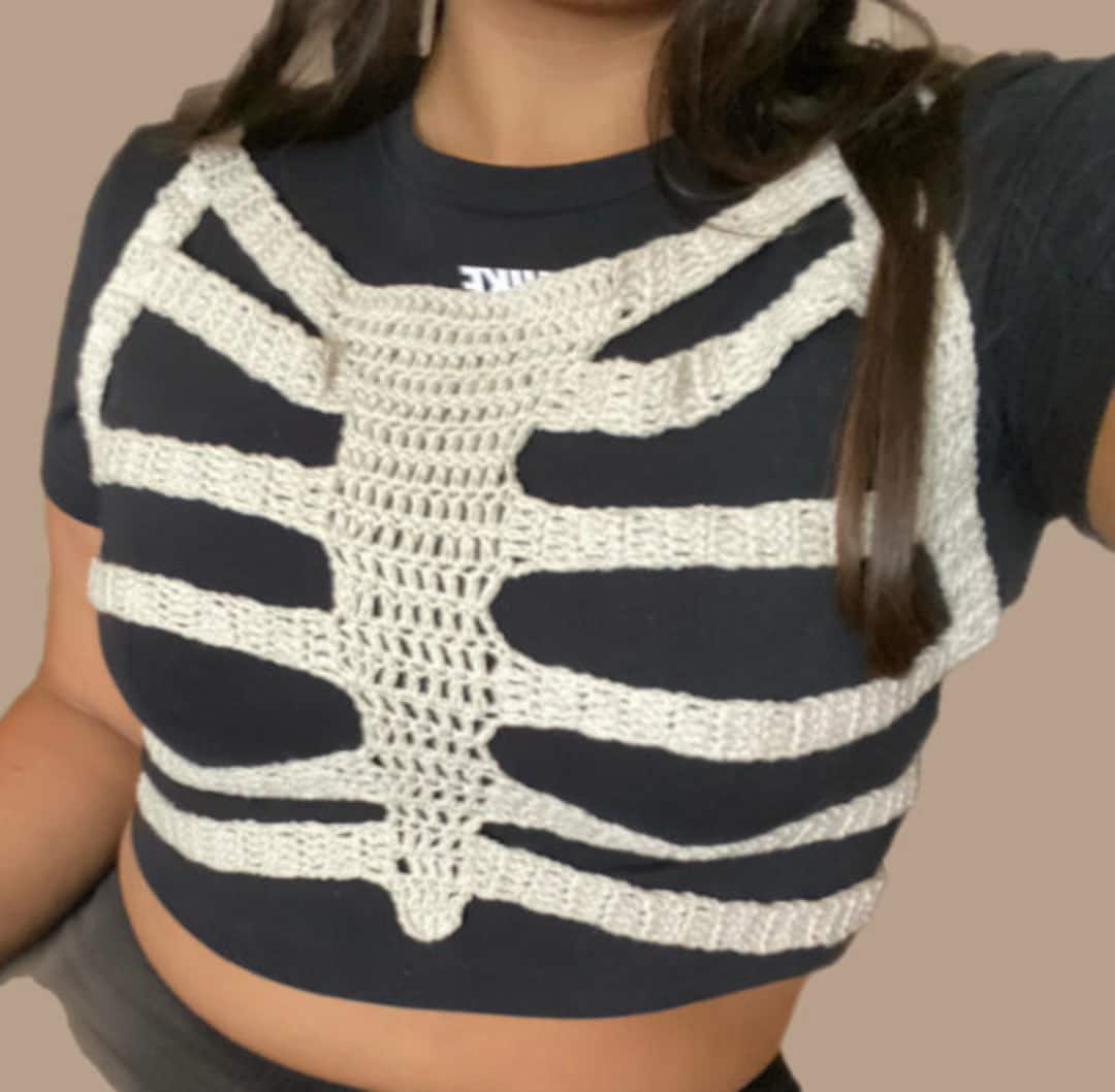 Crochet Skeleton, Grunge Skeleton Top, Skeleton Top, Rib-cage Corset ...