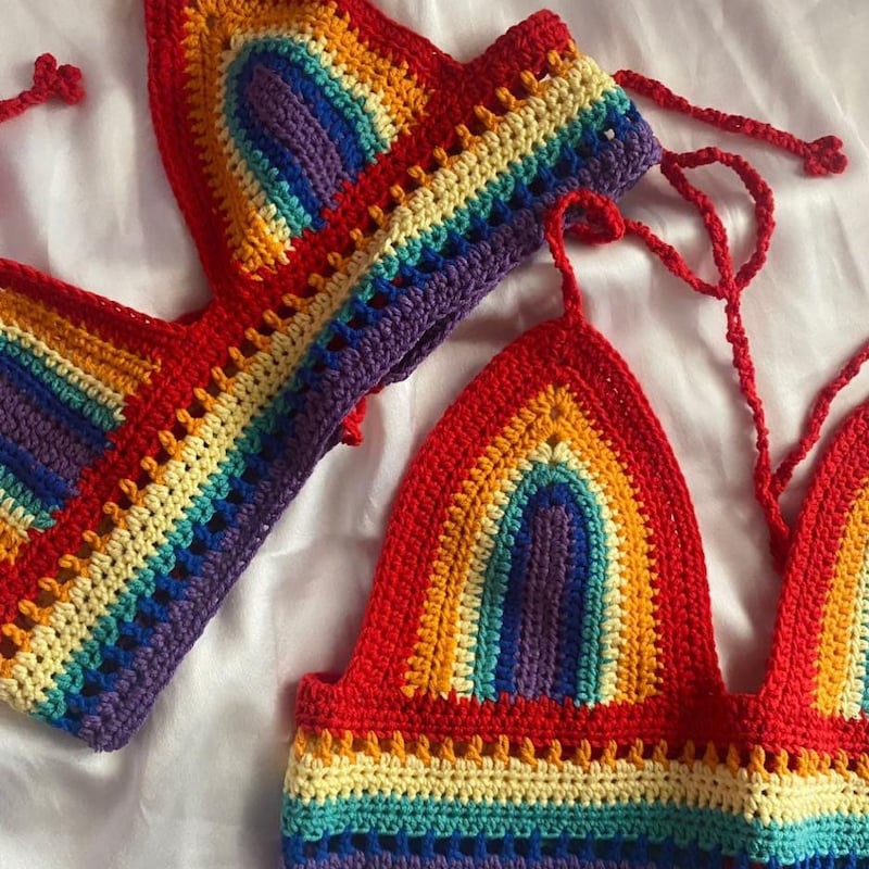 Rainbow Crop Top - Etsy