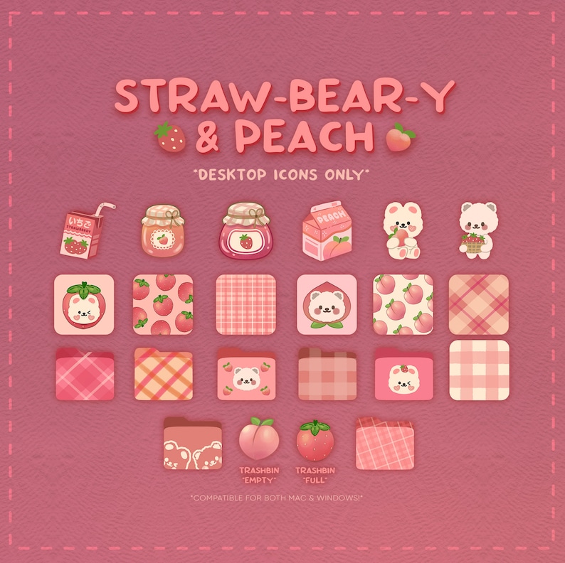 Cute Desktop Icon ONLY Mac & Windows Icon Set Icon - Etsy Australia