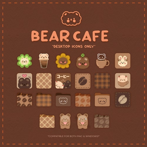 Cute Desktop Icon ONLY Mac & Windows Icon Set Desktop - Etsy