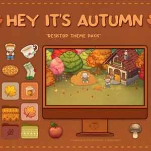 Autumn Desktop Theme: Wallpaper, Icons, and Organizer (digital Download ...