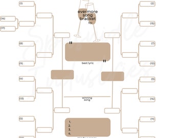 Taylor Swift Song Bracket - Evermore - Party Game - Birthday ...