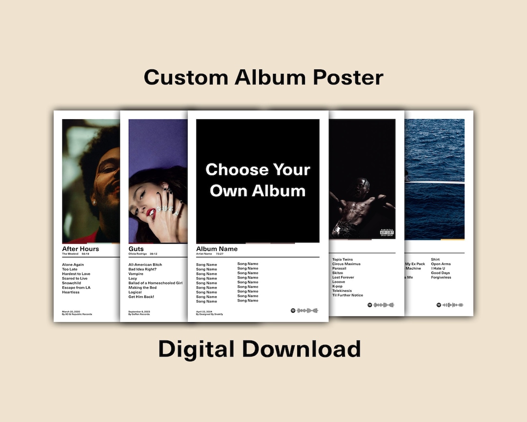 Custom Album Poster | Album Poster | Album Cover | Personalized Album ...