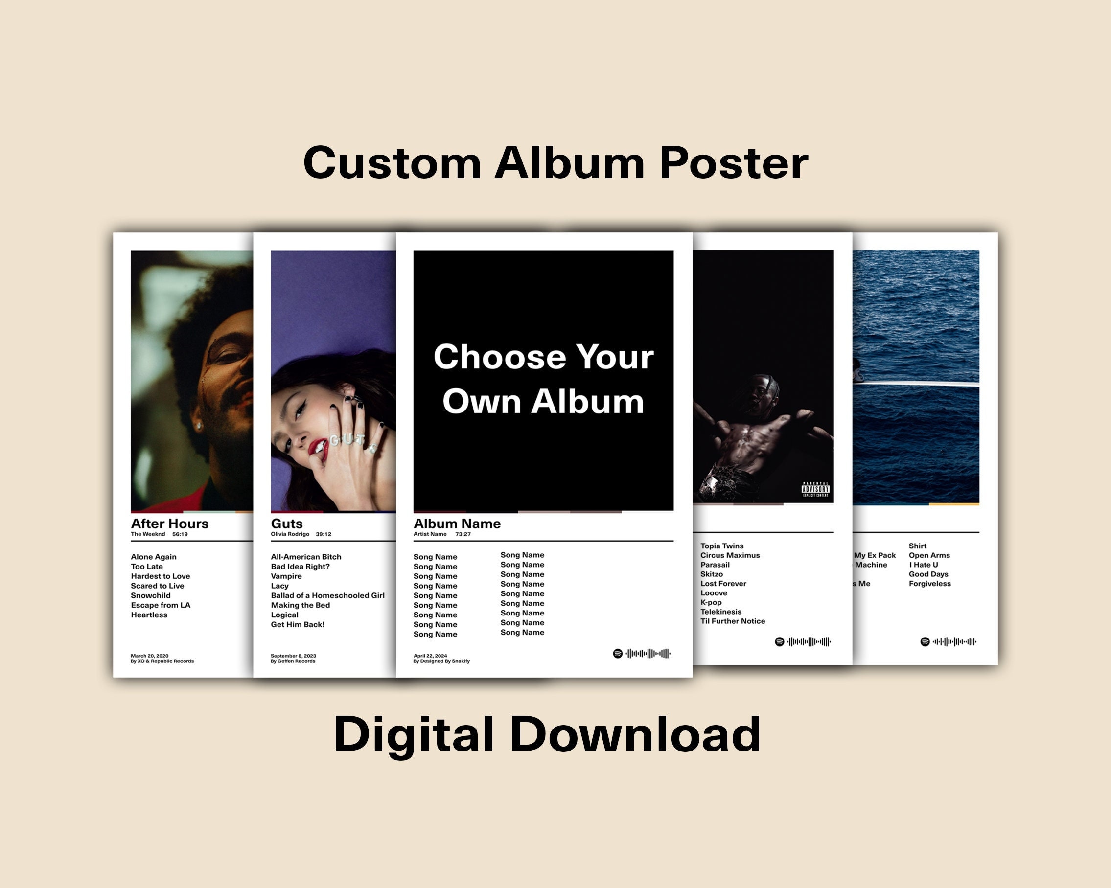 Custom Album Poster | Album Poster | Album Cover | Personalized Album ...