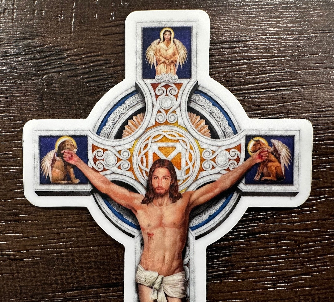 Crucifix Sticker | 4 Gospels | Catholic Sticker - Etsy