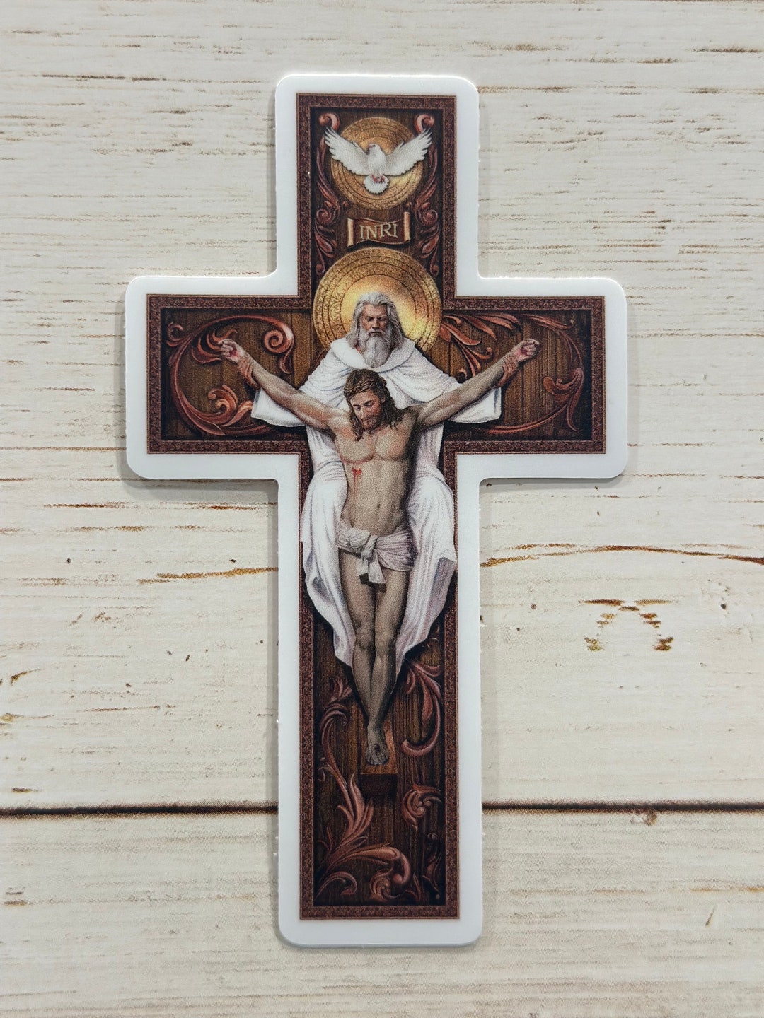 Trinity Crucifix Sticker-trinity Catholic Sticker - Etsy
