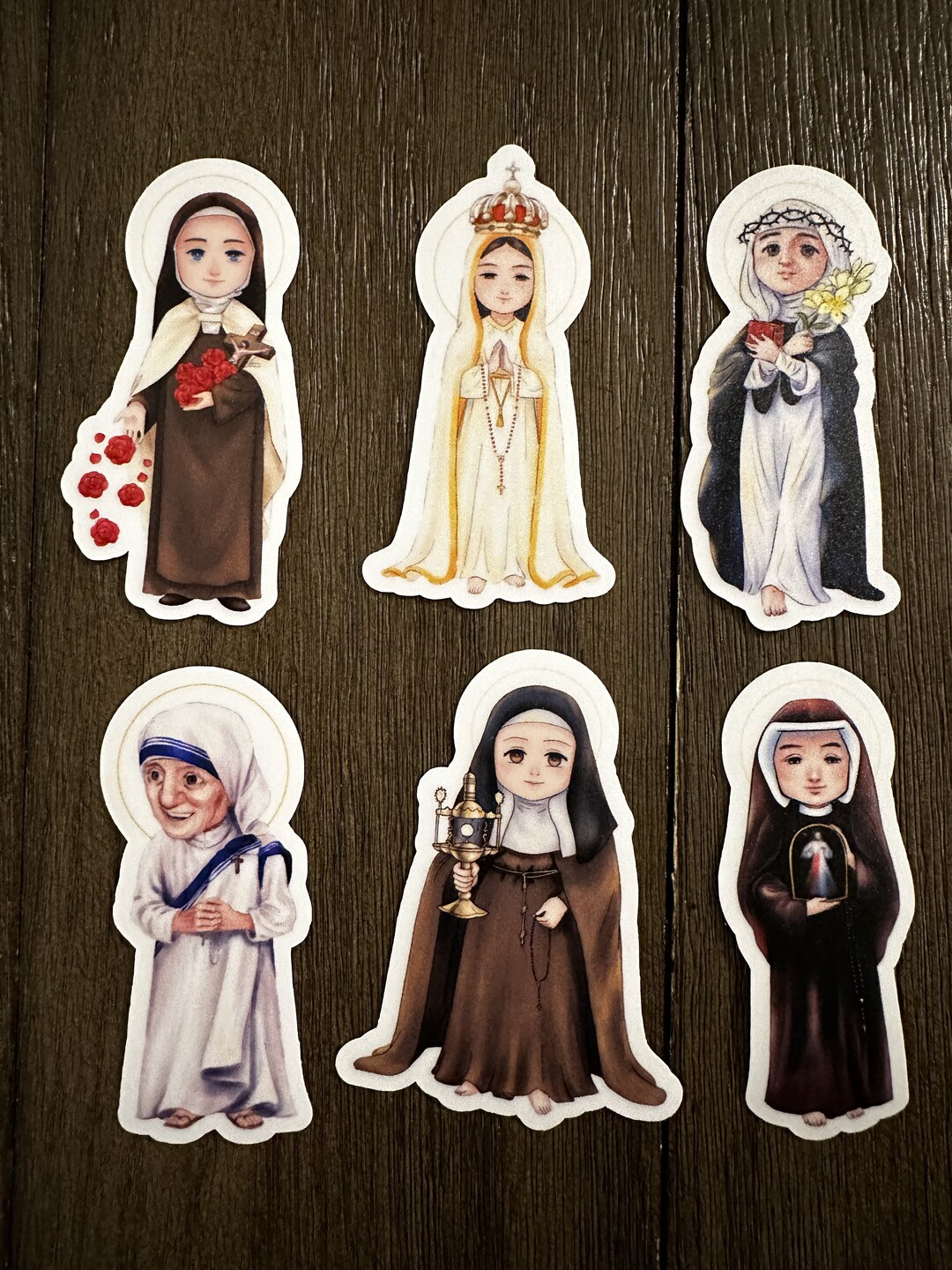 3 Catholic Female Saints Sticker Bundle Mother - Etsy