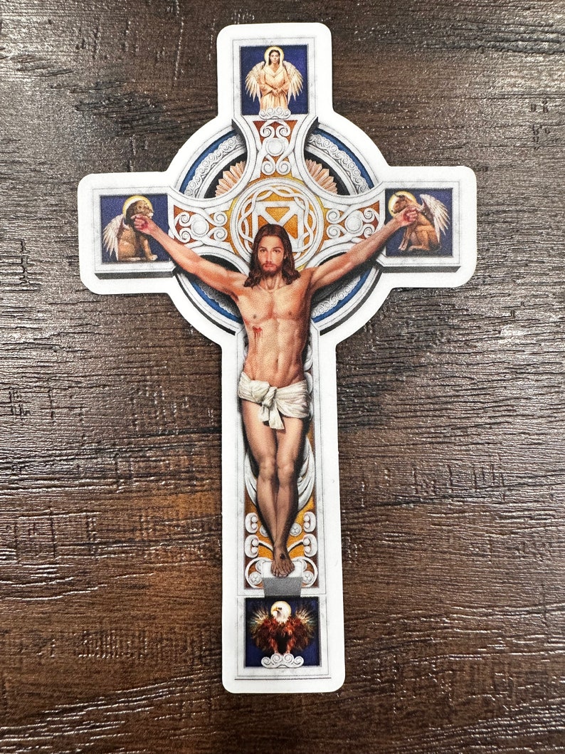 Crucifix Sticker | 4 Gospels | Catholic Sticker - Etsy