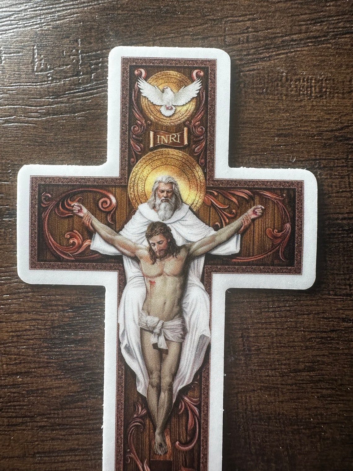 Trinity Crucifix Sticker-trinity Catholic Sticker - Etsy
