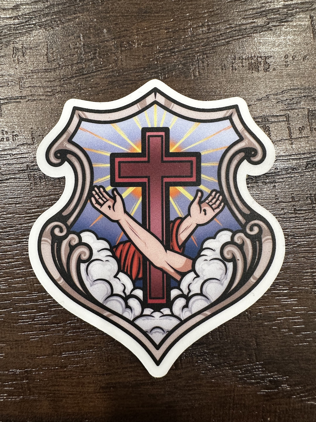 Franciscan Coat of Arms Catholic Sticker - Etsy