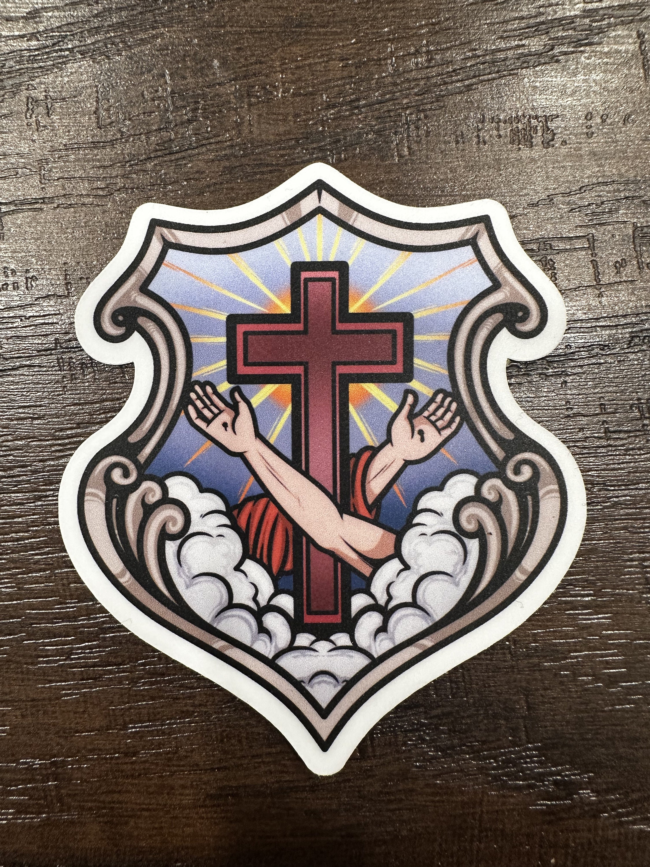 Franciscan Coat of Arms Catholic Sticker - Etsy