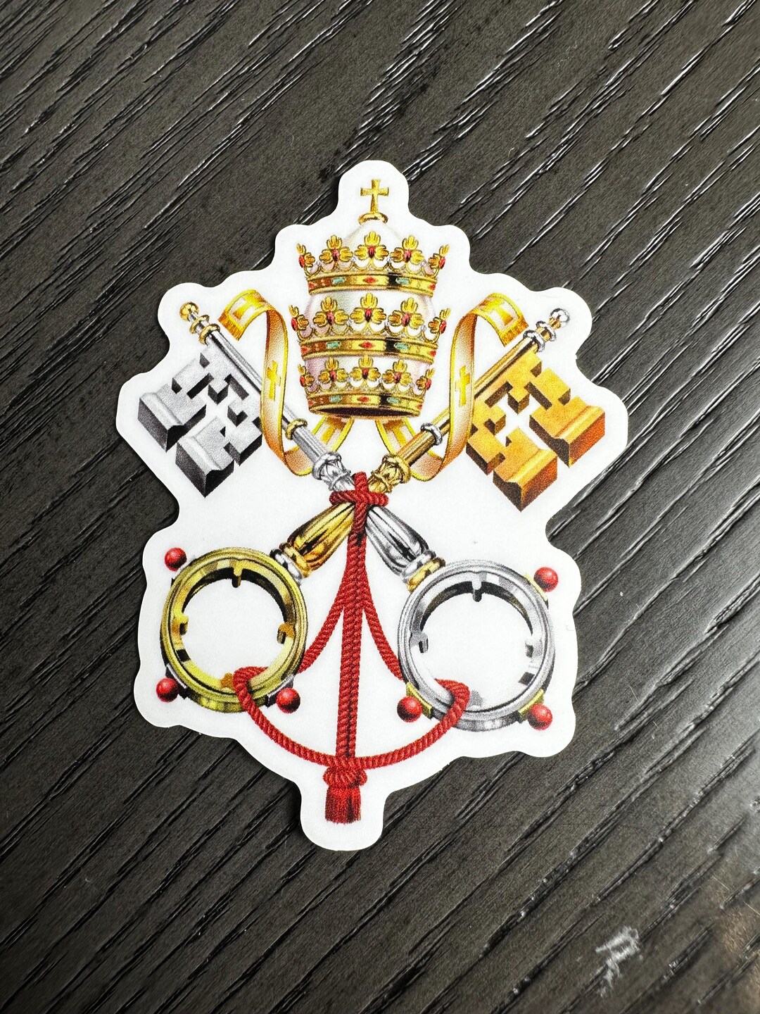 Papal Keys Catholic Sticker 3" | Keys of the Kingdom Stickers - Etsy