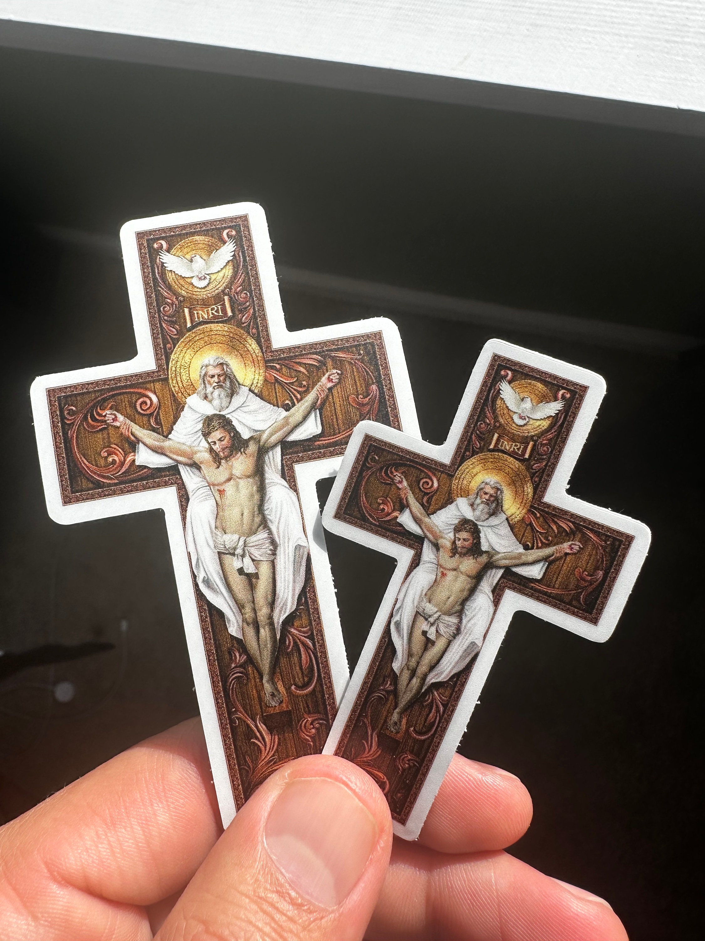 Trinity Crucifix Sticker-trinity Catholic Sticker - Etsy